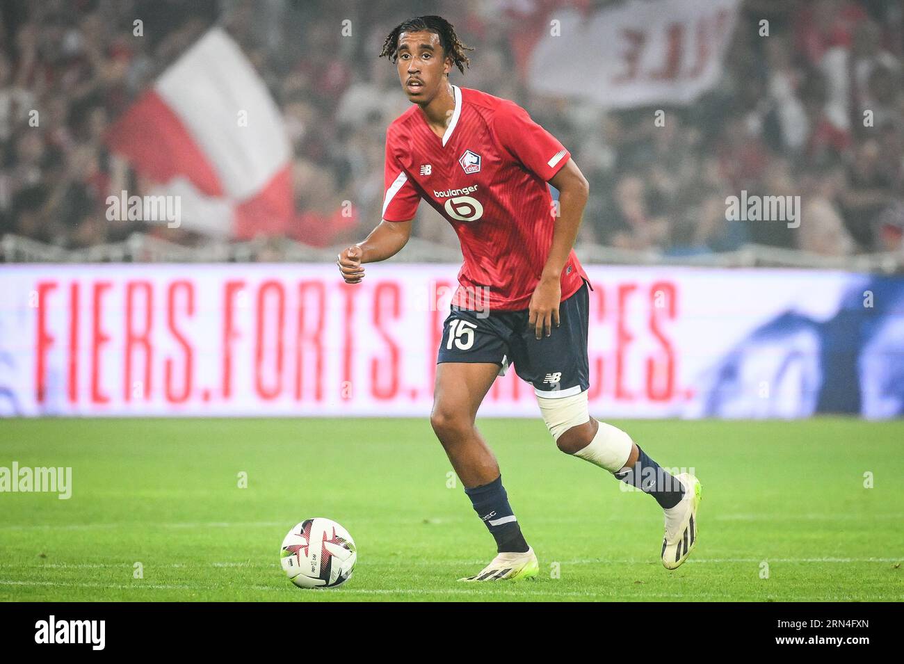 Leny YORO of Lille during the UEFA Europa Conference League, Play-offs ...