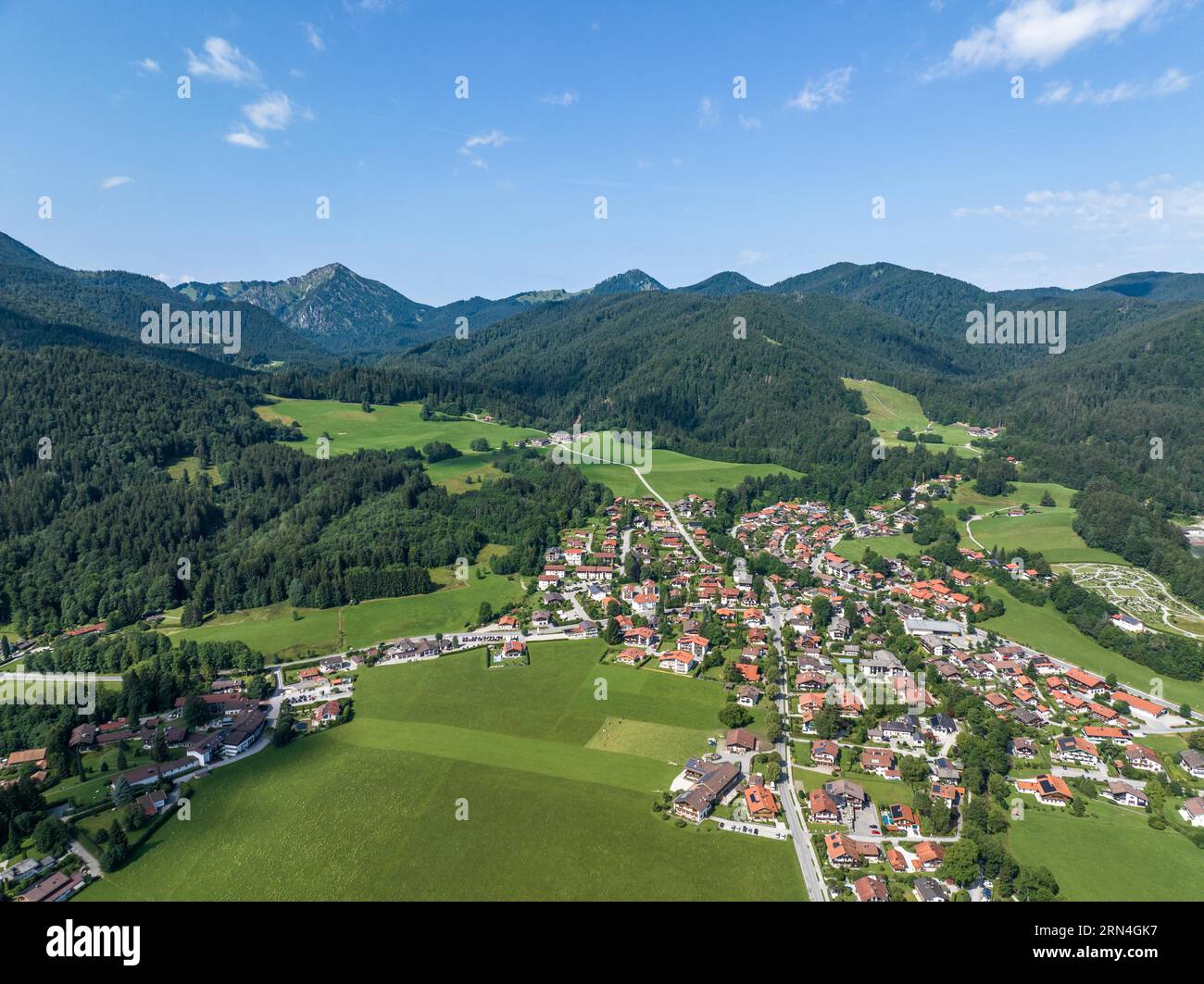 Aerial view, Bad Wiessee and Abwinkl, Tegernsee, Upper Bavaria, Bavaria ...