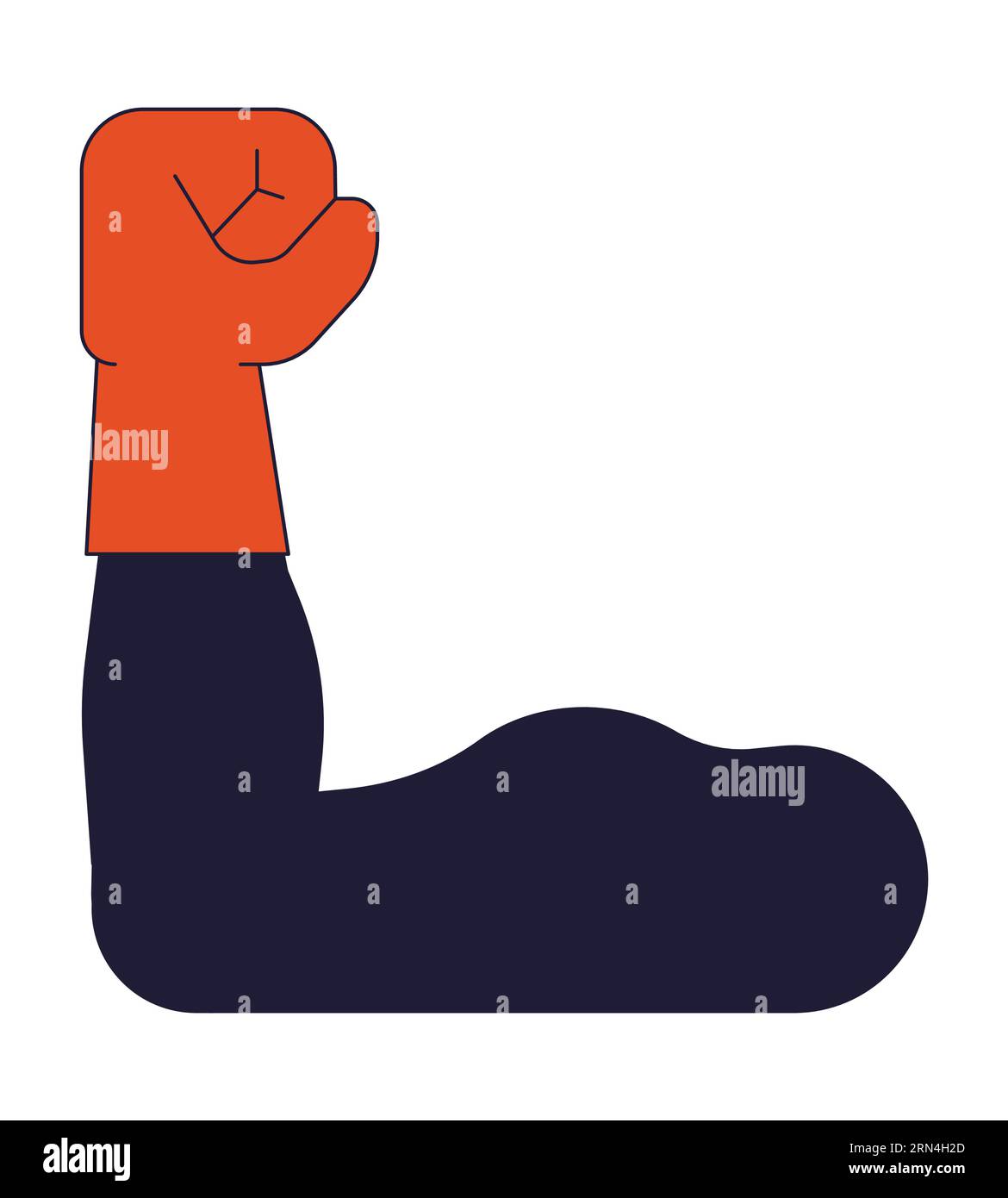 Showing Muscles Flat Line Color Isolated Vector Hand Stock Vector Image