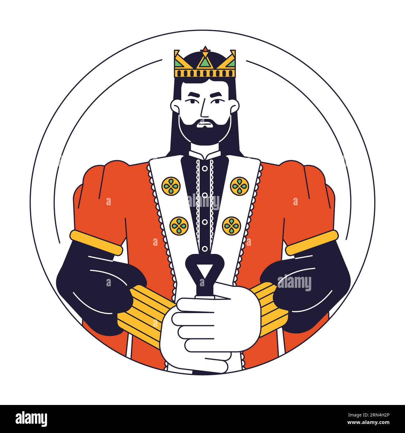 King cartoon in crown holding hi-res stock photography and images - Alamy