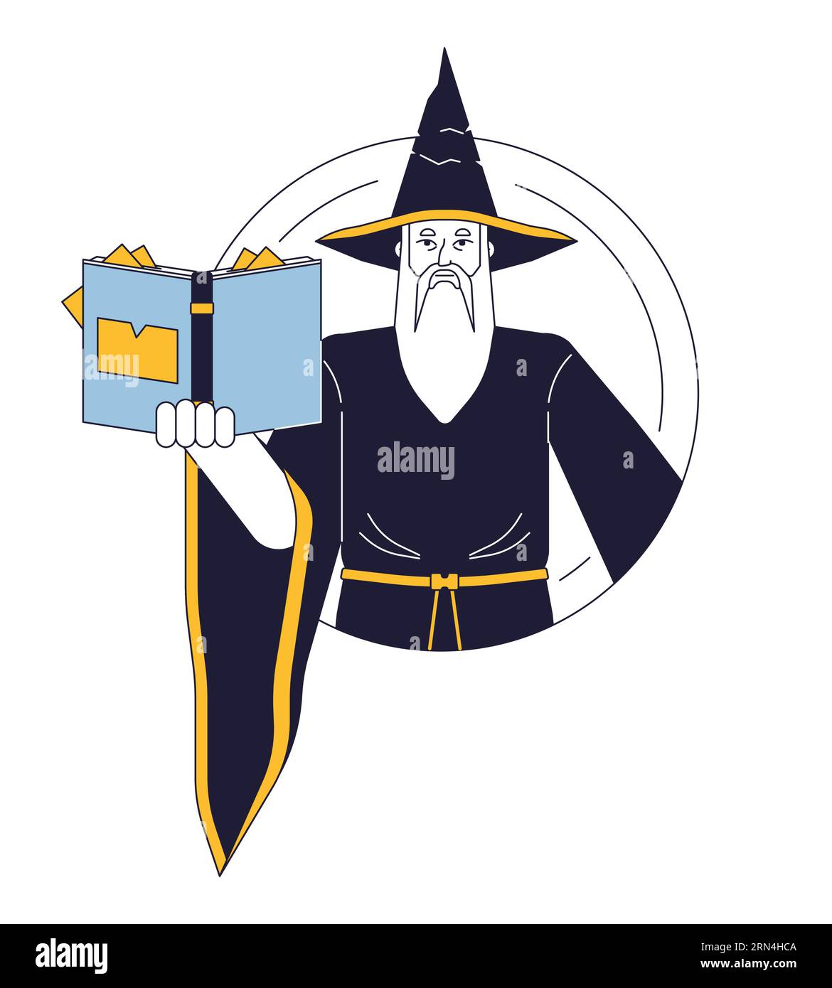 Wizard reading spell book Stock Vector Images - Alamy