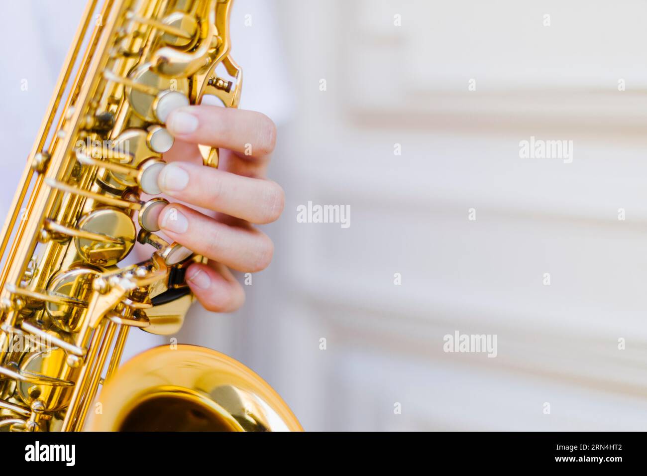 Saxophone brass instrument hi-res stock photography and images - Alamy