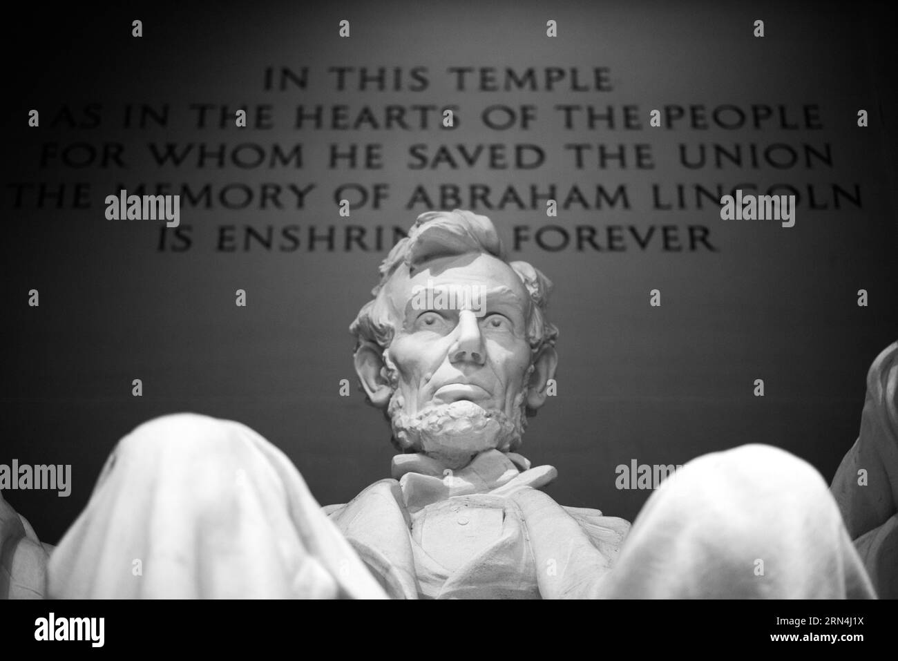 Abraham Lincoln Statue, Lincoln Memorial, Washington, D.C. Black and ...