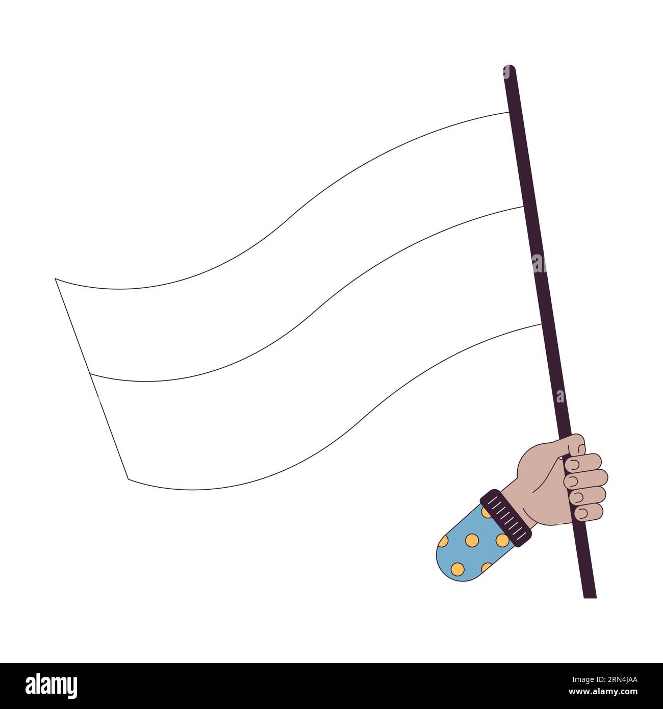 Holding flag flat line color isolated vector hand Stock Vector Image ...