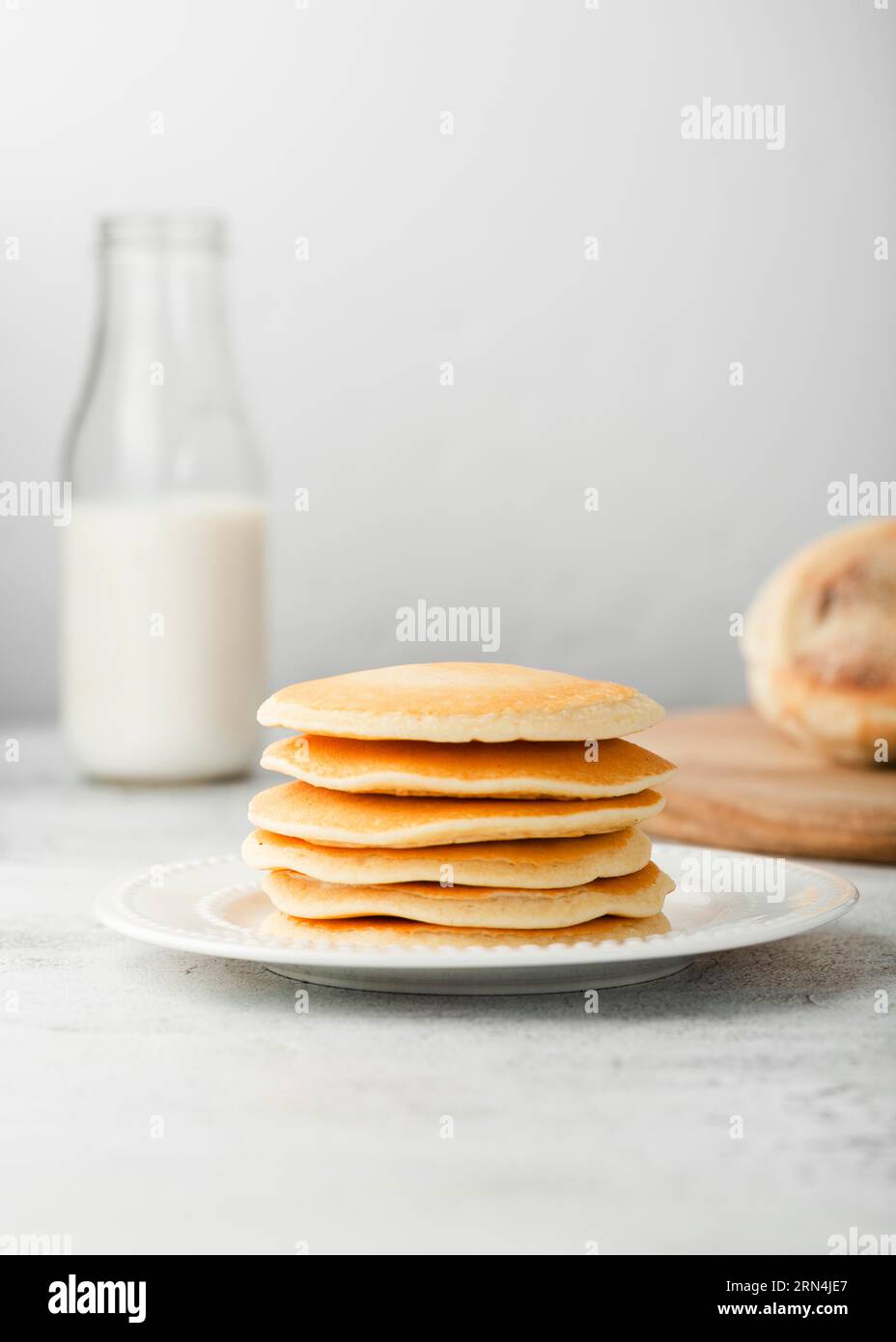 Front view set plain pancakes Stock Photo - Alamy