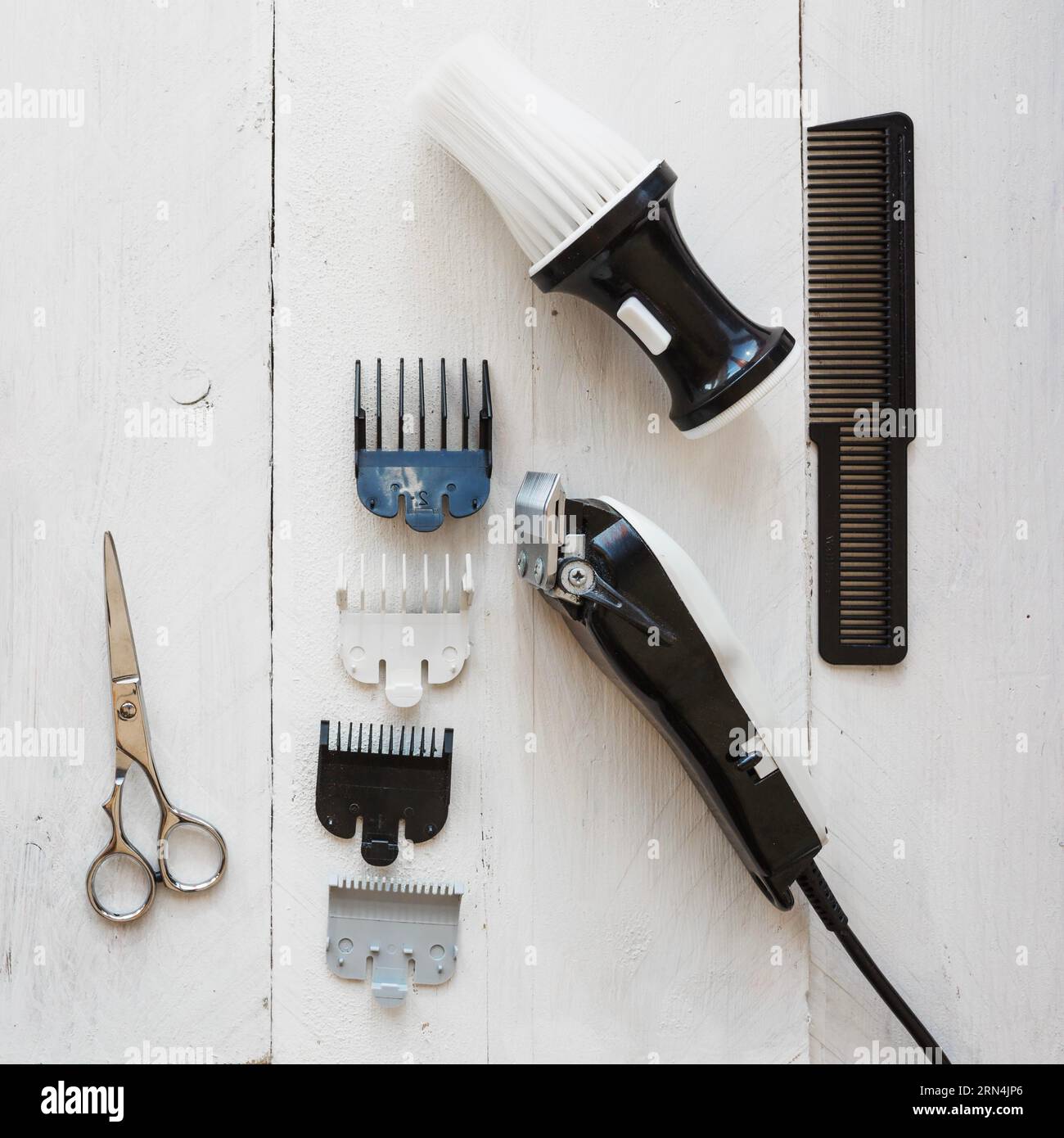 Hairdressing equipment white background Stock Photo - Alamy