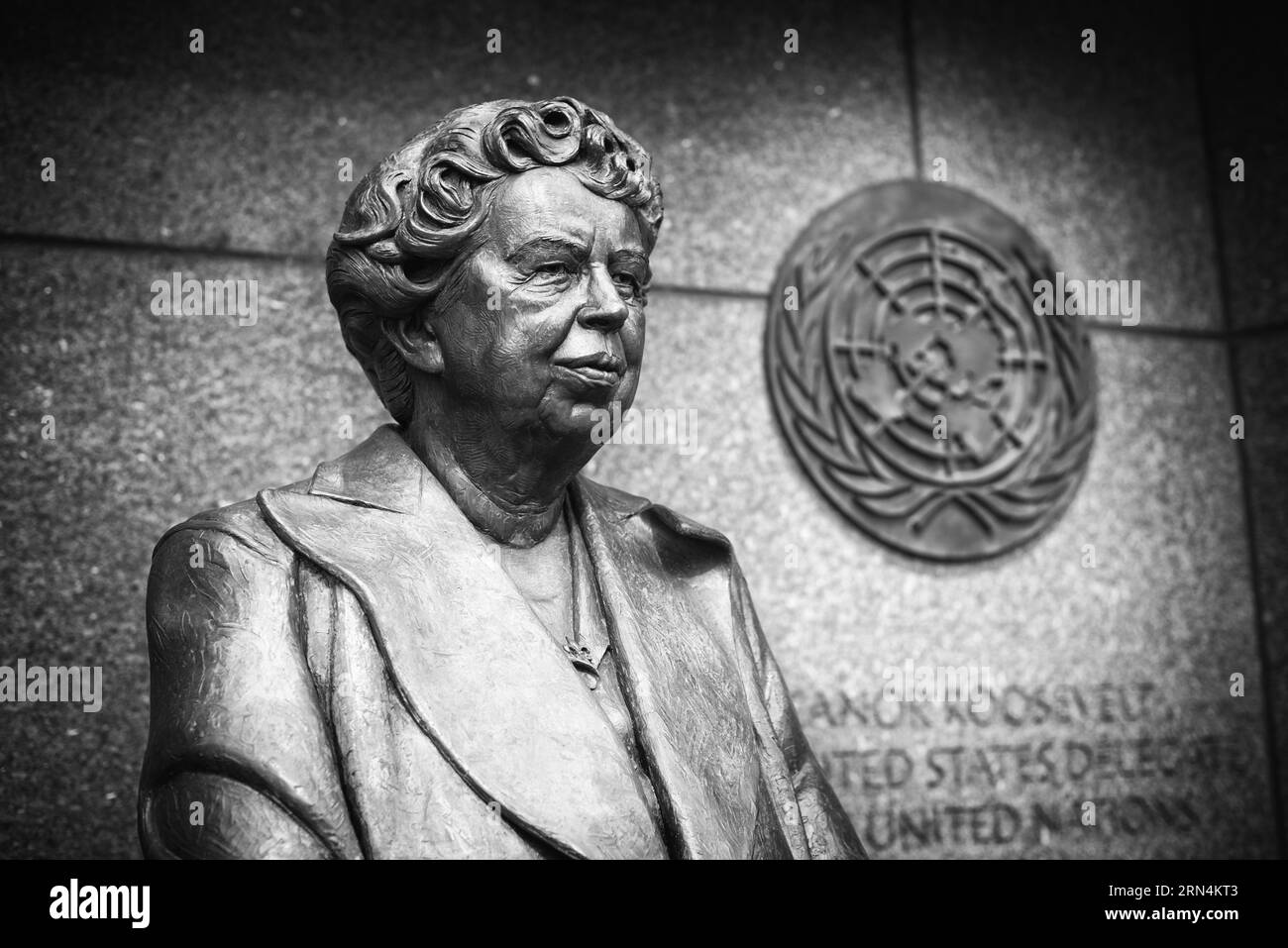 Eleanor Roosevelt statue, FDR Memorial, Washington, D.C. Black and ...