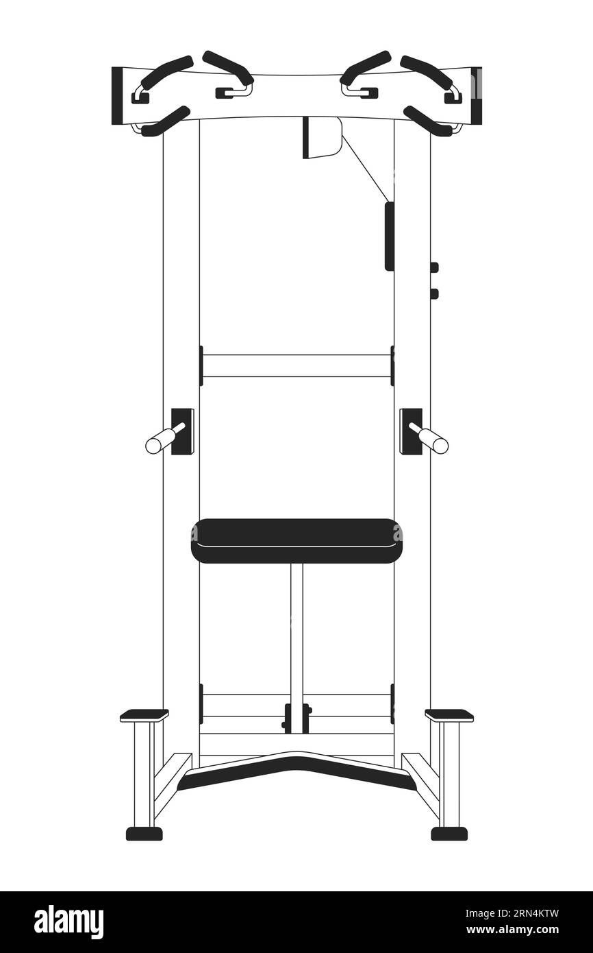 Assisted pullup machine flat monochrome isolated vector object Stock ...
