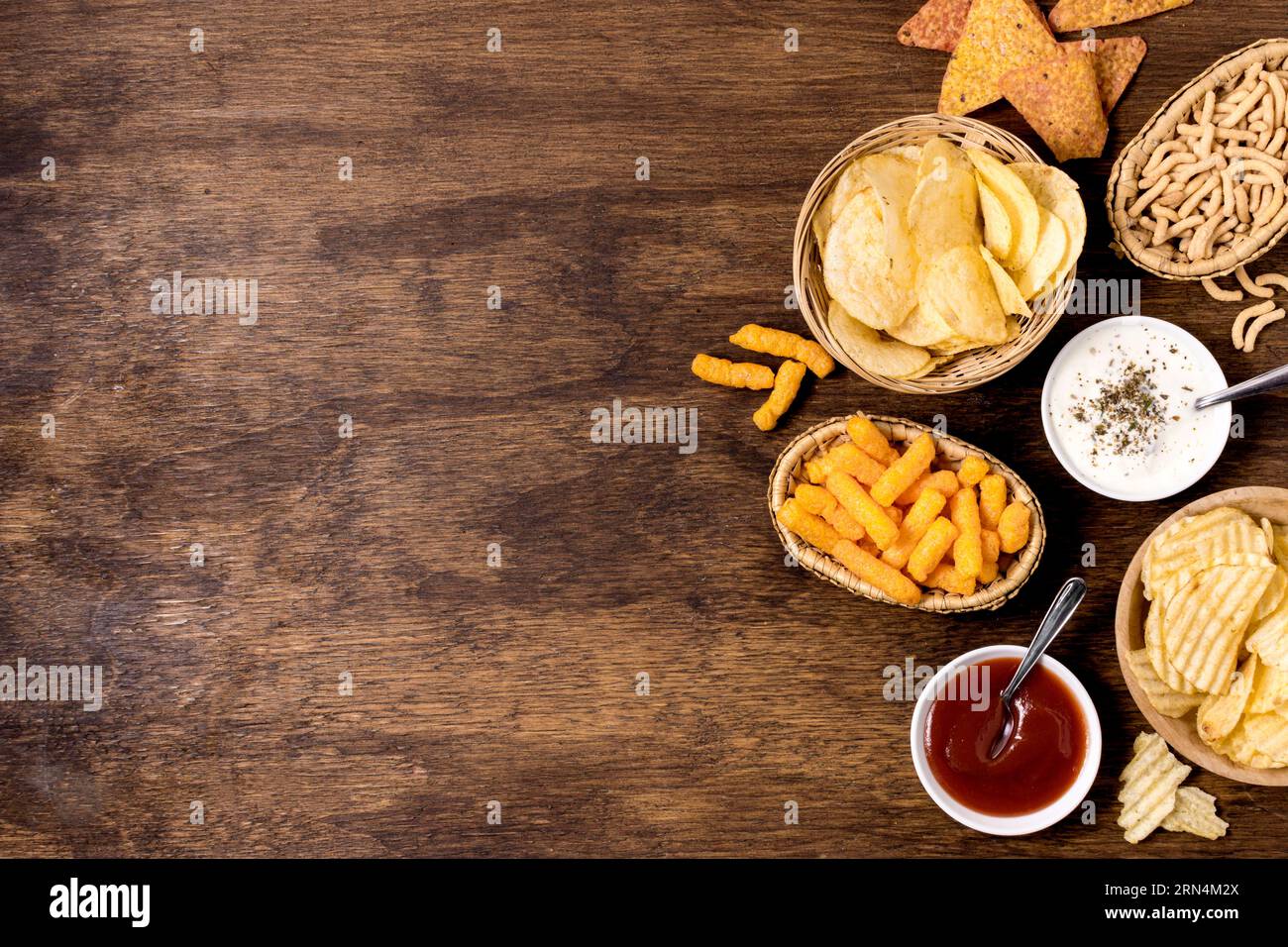 Top view assortment chips with copy pace Stock Photo - Alamy