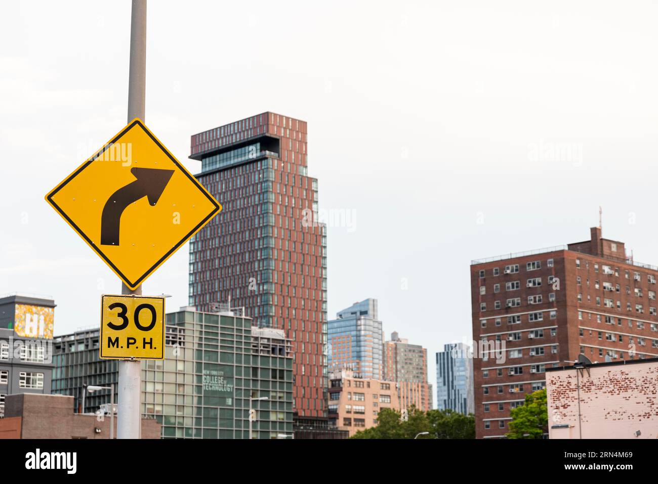 Street signs buildings long shot Stock Photo - Alamy