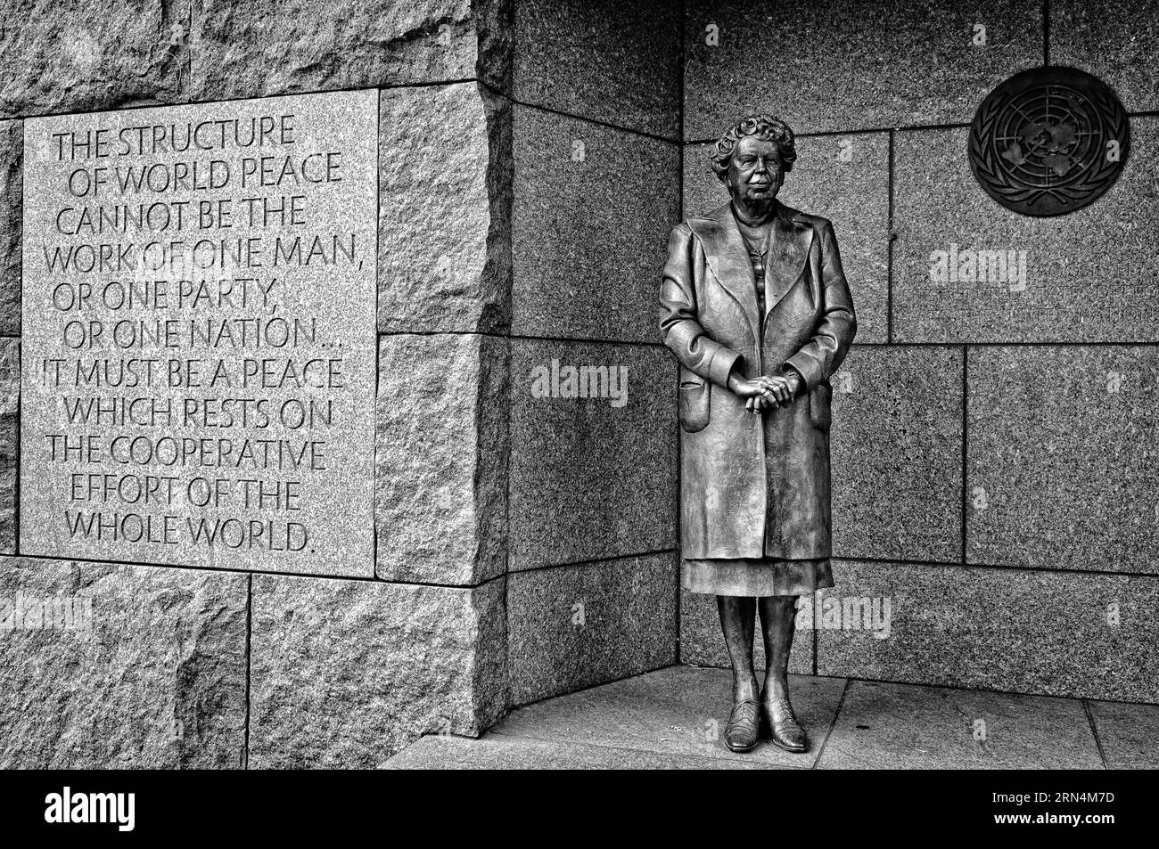 WASHINGTON, DC - An alcove of the FDR Memorial dedicated to former ...