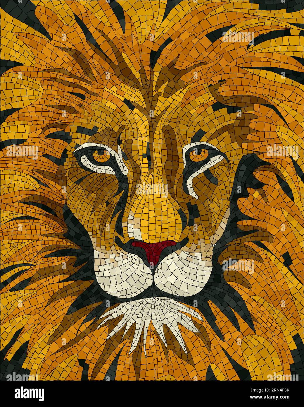 Lion mosaic, vector art illustration Stock Photo - Alamy