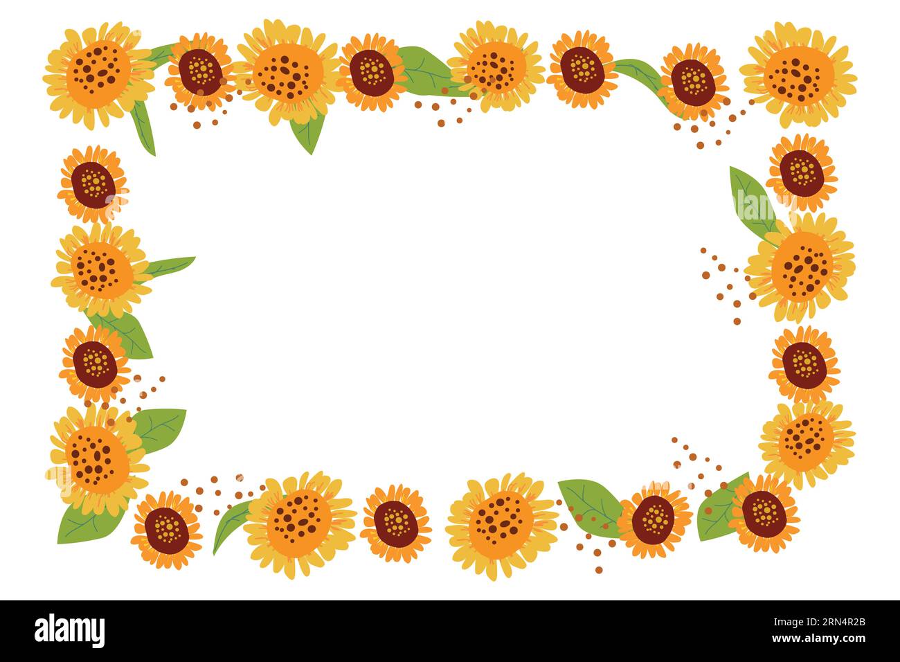 bright frame border with sunflower and leaves Stock Vector Image & Art ...