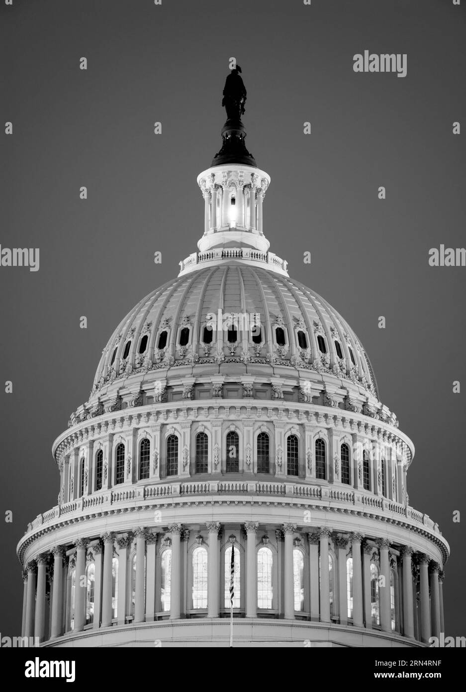 US Capitol Building dome, Capitol Hill, Washington, D.C. Black and ...