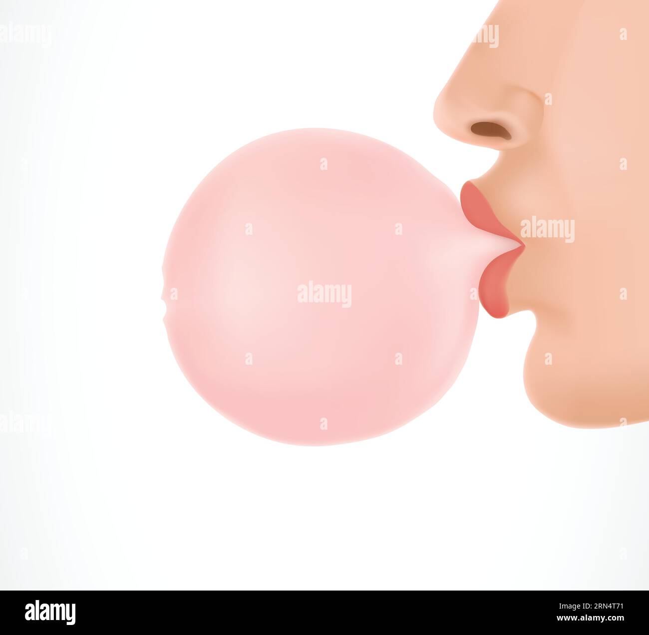 Woman blowing bubble gum Stock Vector Image & Art - Alamy
