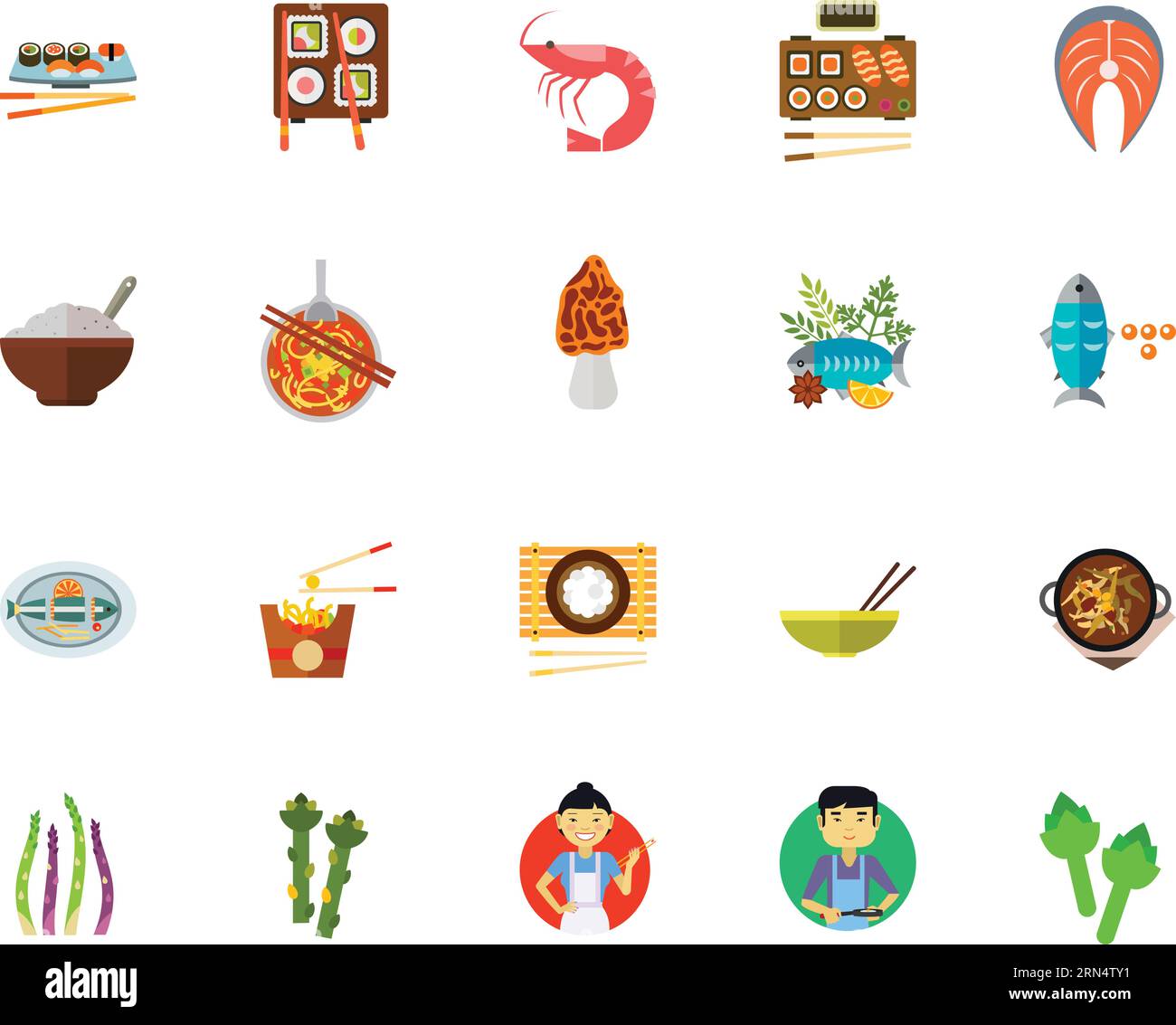 Asian food icon set Stock Vector Image & Art - Alamy