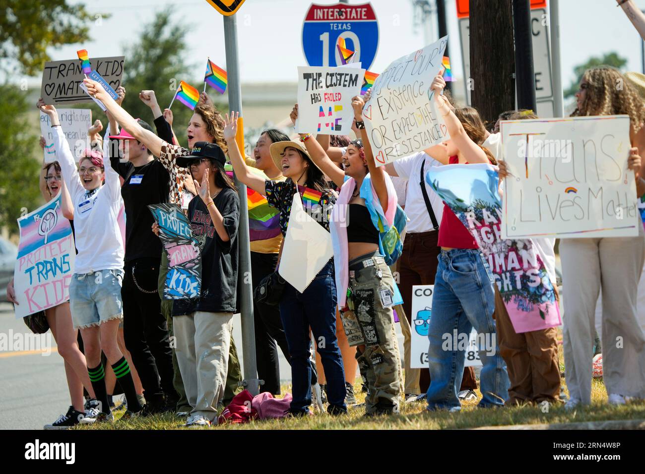 Student protest against Katy ISD's new transgender policy outside the ...