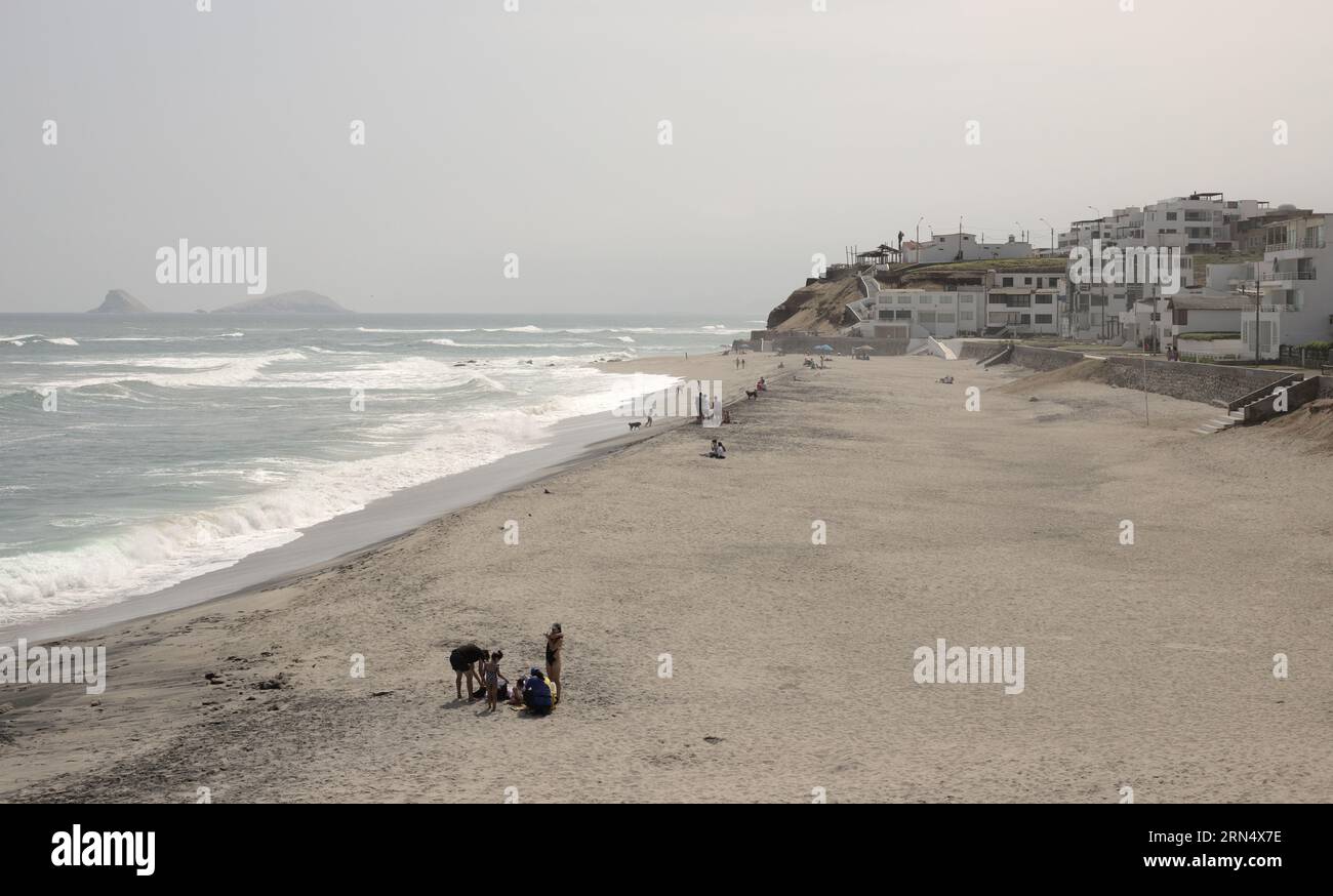Punta Hermosa beach, the wale view from the shore, lima Peru Stock ...
