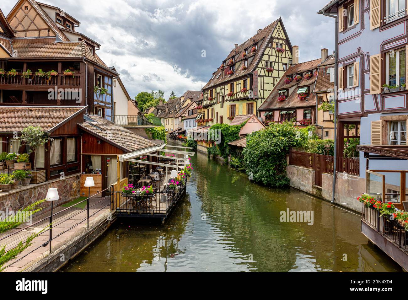 The town of Colmar in the French Alsace region with picturesque half ...