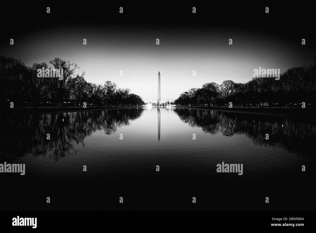 WASHINGTON, DC--The predawn light reflects off the still waters of the ...