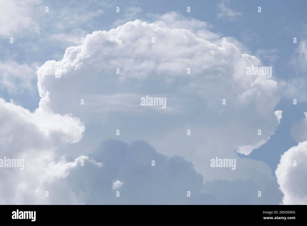 White spring clouds, blue sky, Germany Stock Photo - Alamy