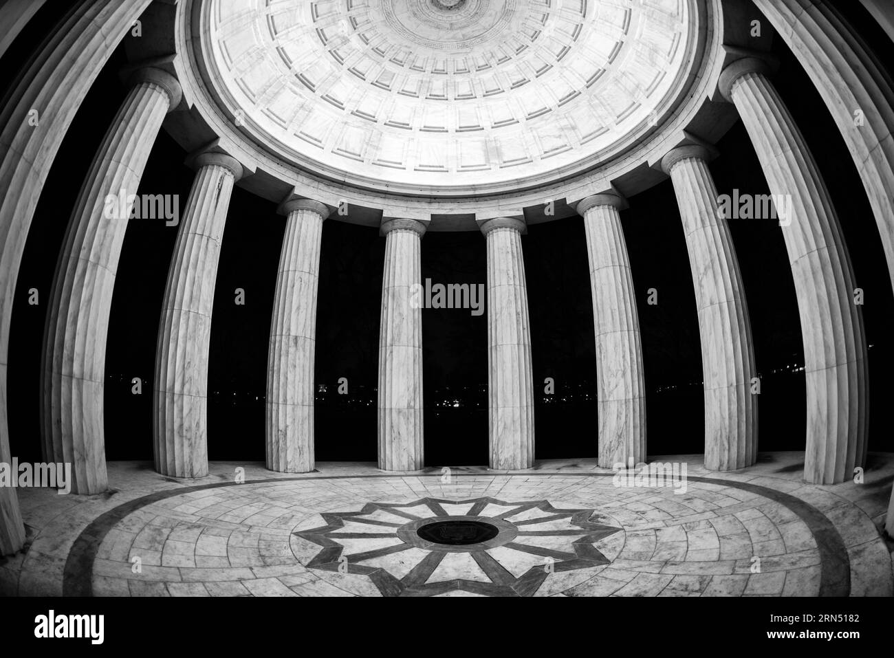World War I Memorial columns at night, National Mall, Washington, D.C ...