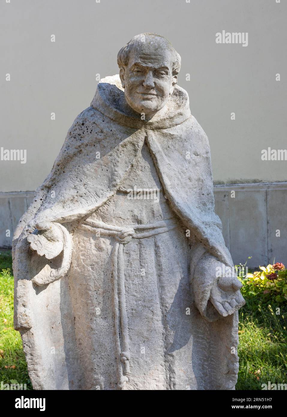 Monastery of the Franciscan Order, statue of a monk at the Santuario di ...