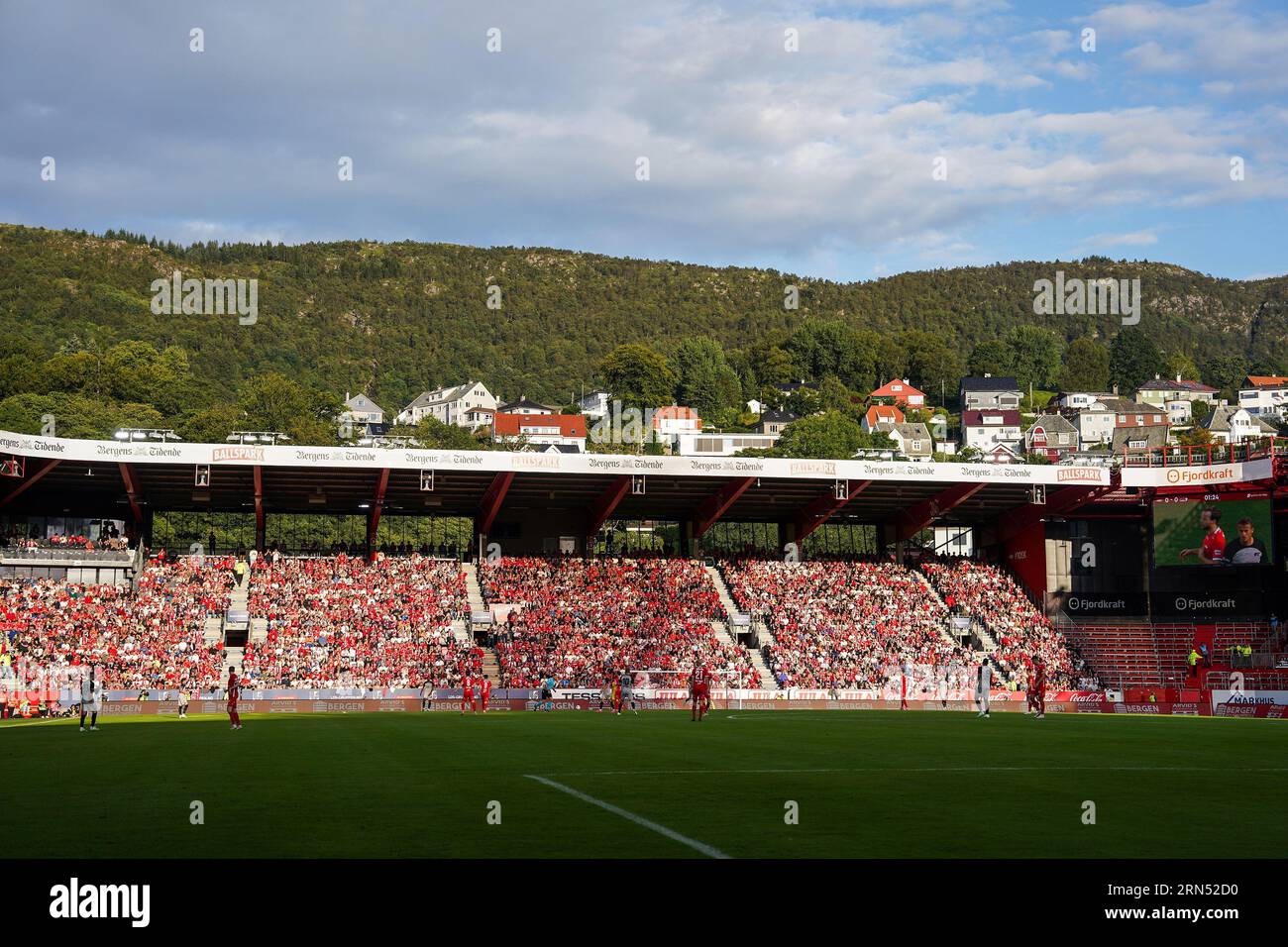 BERGEN - Overview of the stadium during the UEFA Conference League play ...
