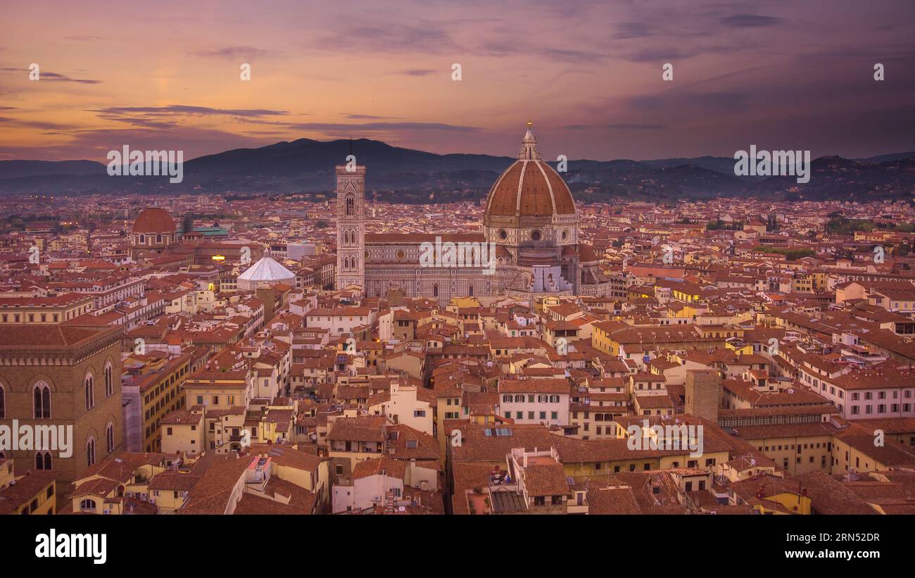 Panoramic View of Florence City and Cathedral from Arnolfo Tower, Italy ...