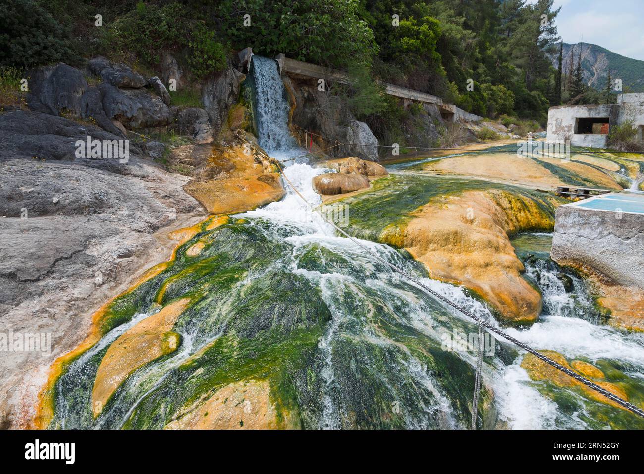 Waterfall, hot baths, springs, Loutra Thermopilon, Thermopylae ...