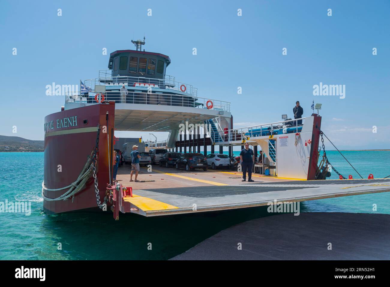 Ferry from Pounta to Elafonissos, Deer Island, Lakonia, Peloponnese ...