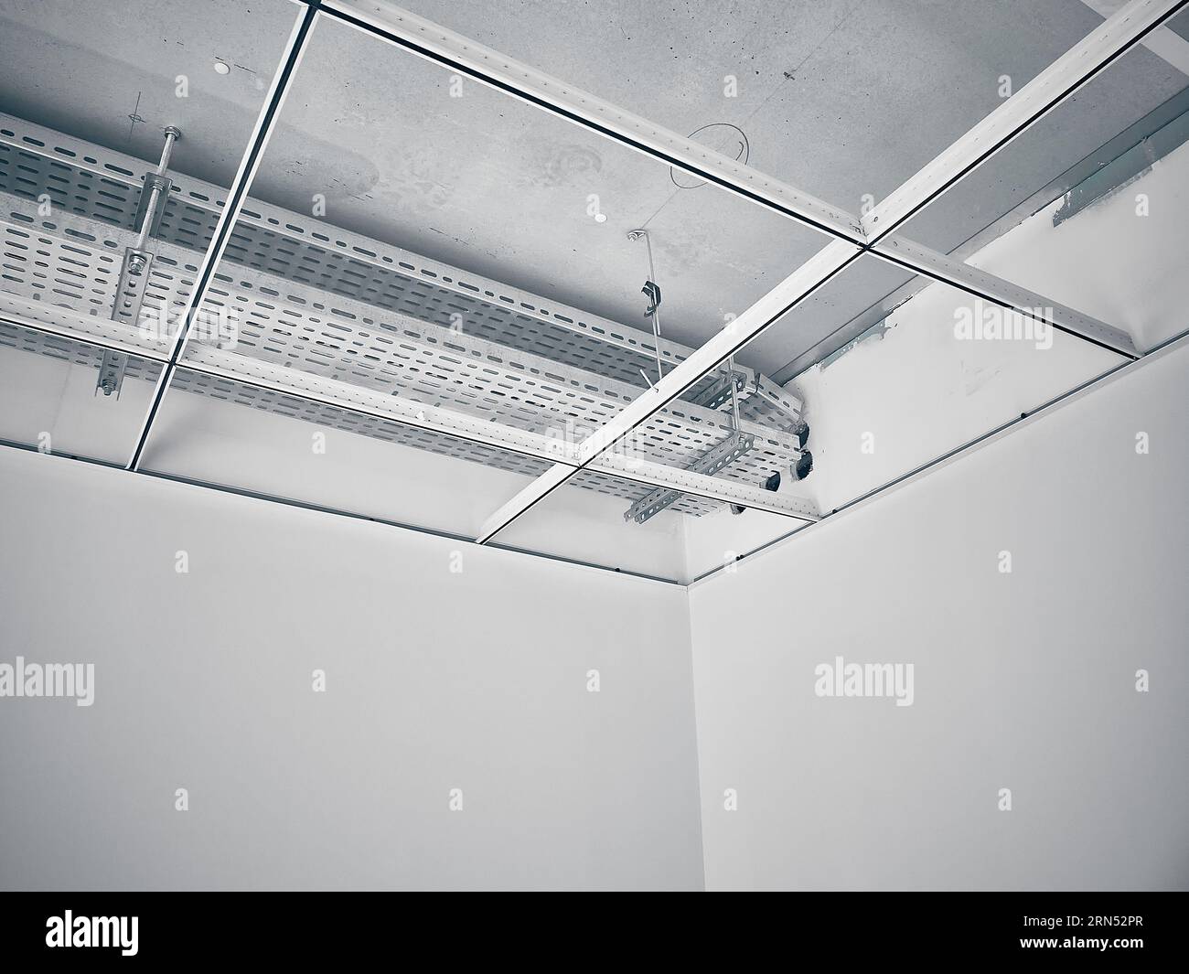 Suspended ceiling metal frame. Framework of false ceilings Stock Photo ...