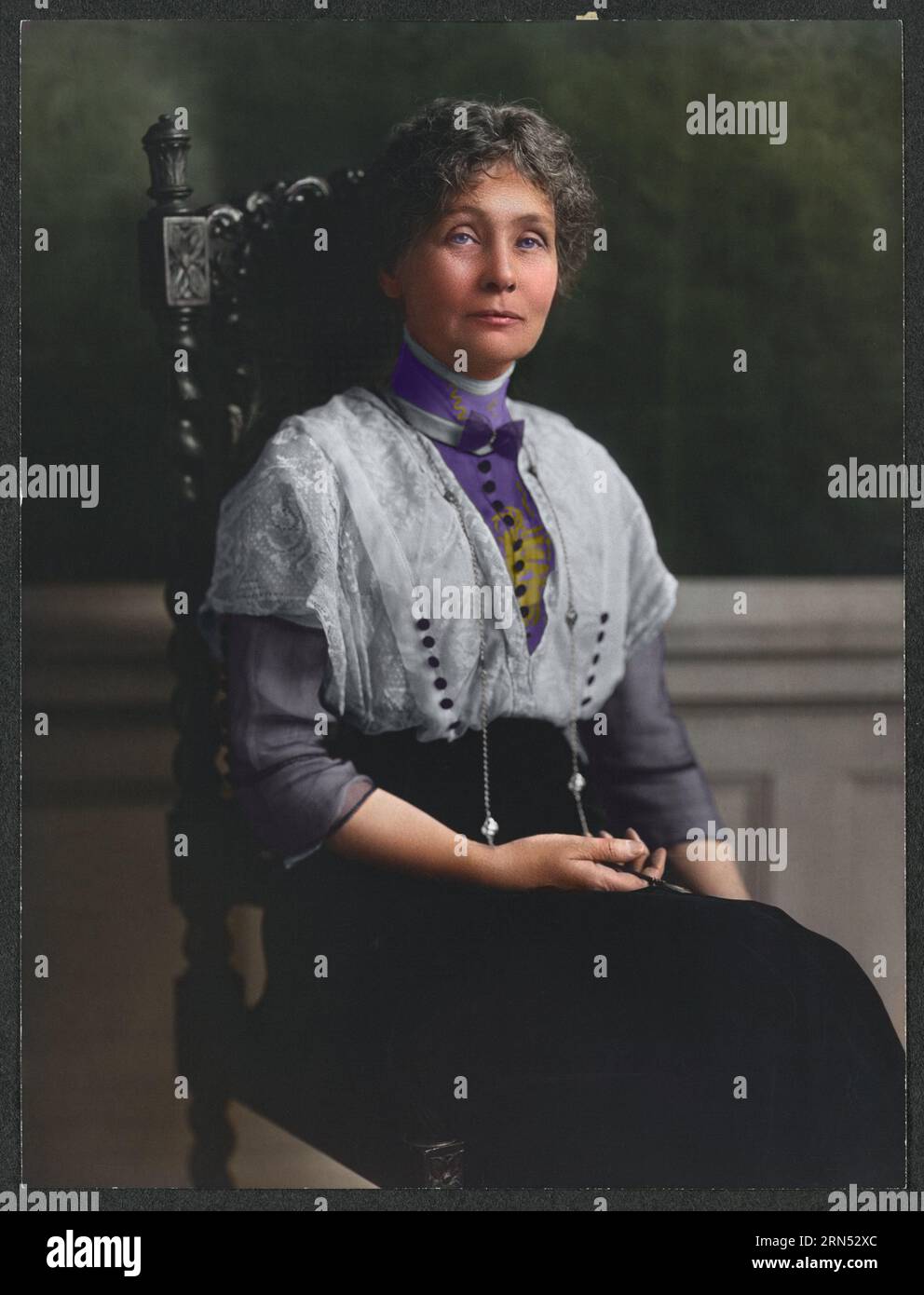 Emmeline Pankhurst. Formal portrait, Emmeline Pankhurst, three-quarter ...