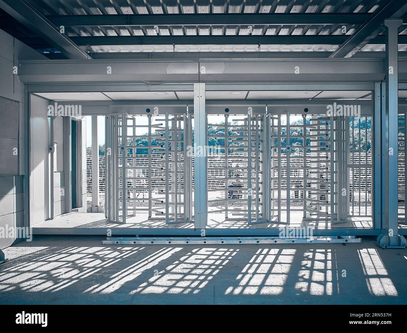 Newly Built Access Control Security Gate Prefabricated Security Turnstile At Construction Site