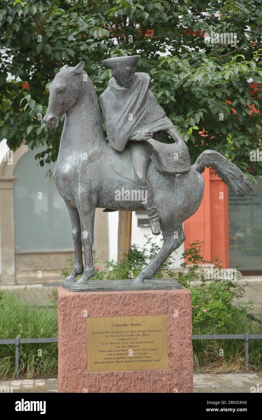 Sculpture Casteller horse-rider by Otto Sonnleitner 1974, messenger ...