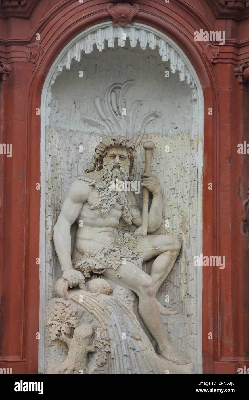 Sculpture Chronos, Greek god of time and Moenus, river god of the ...