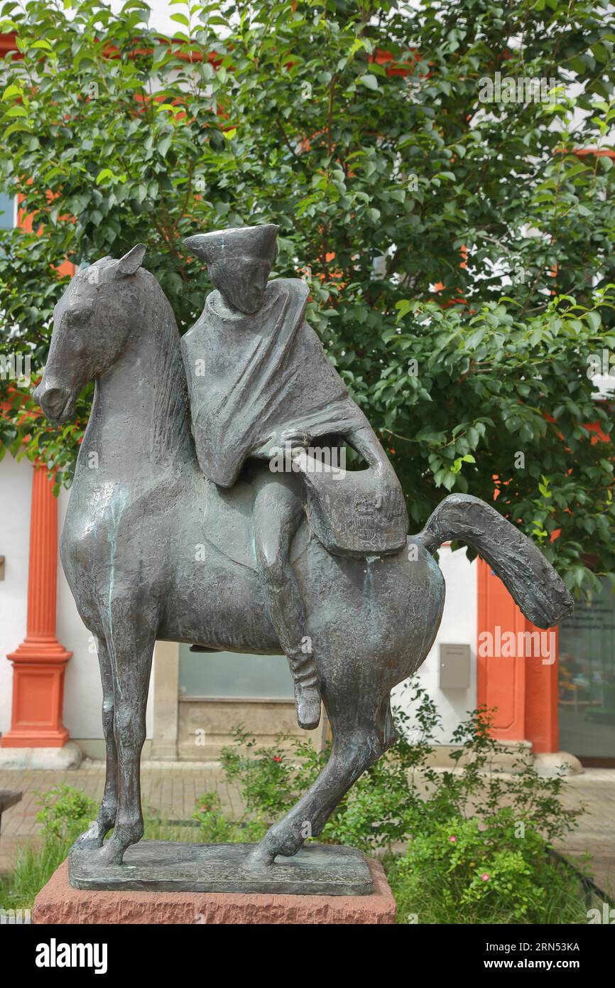 Sculpture Casteller horse-rider by Otto Sonnleitner 1974, messenger ...
