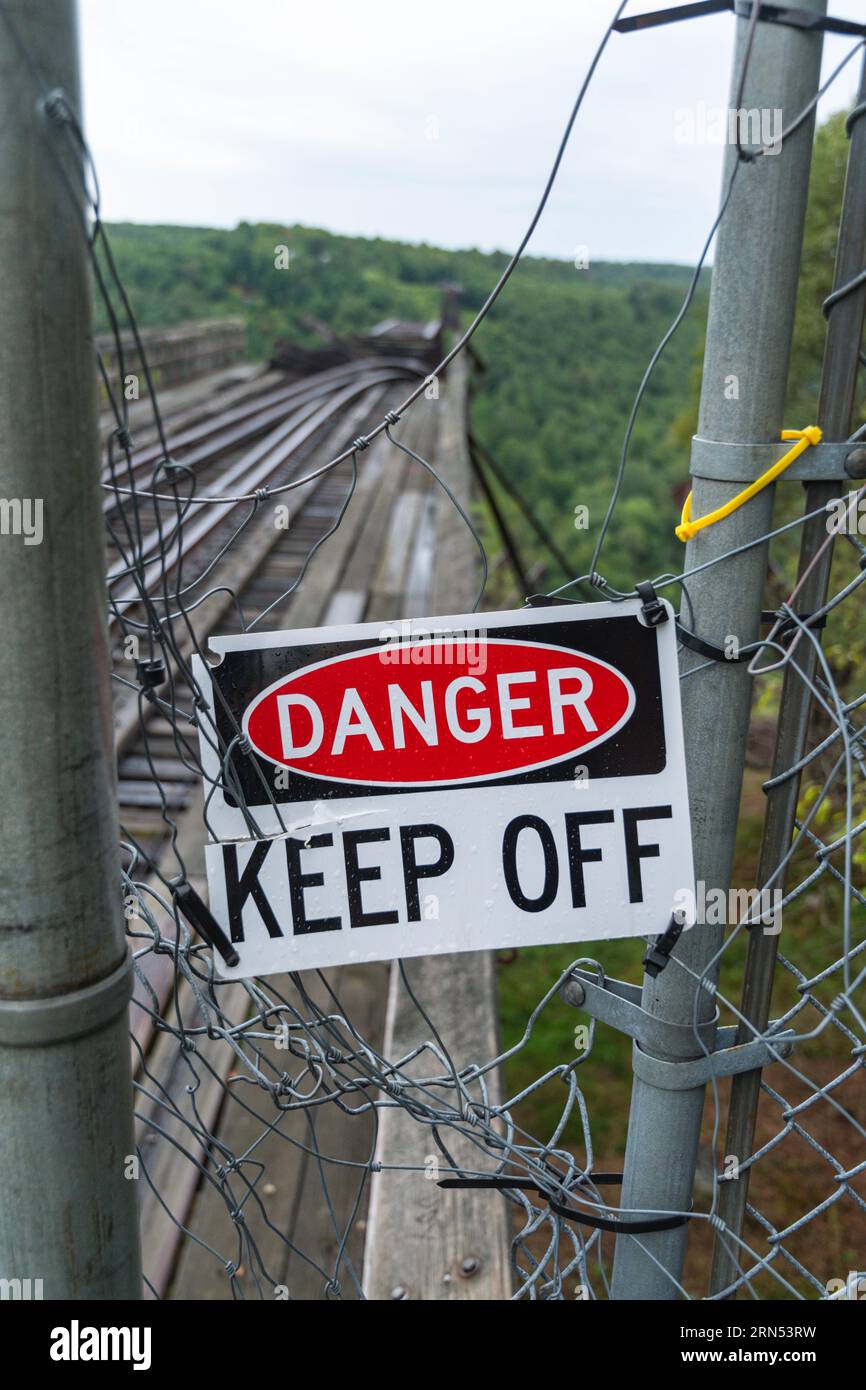 Danger keep out sign closed off area, safety sign Stock Photo - Alamy