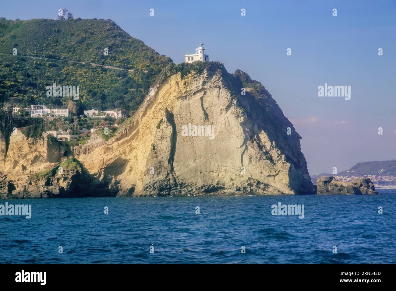 Cape Miseno at the end of the Phlegraean Peninsula, Bacoli, Gulf of ...