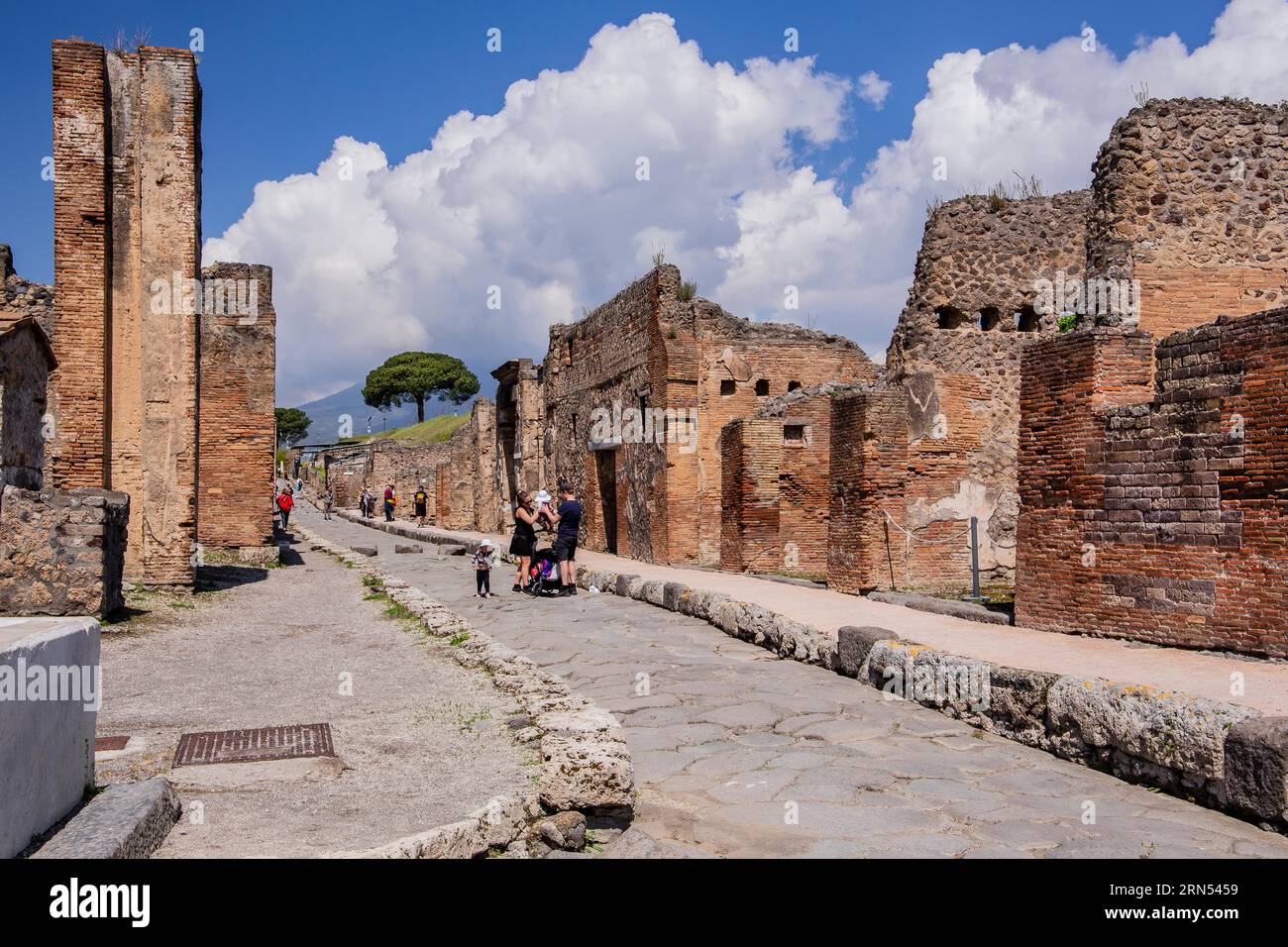 Via di Mercurio in the excavation area, Pompei, Gulf of Naples ...