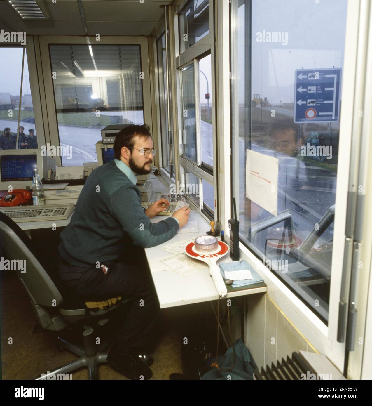 Official, customs at the border. 80s, Germany Stock Photo - Alamy