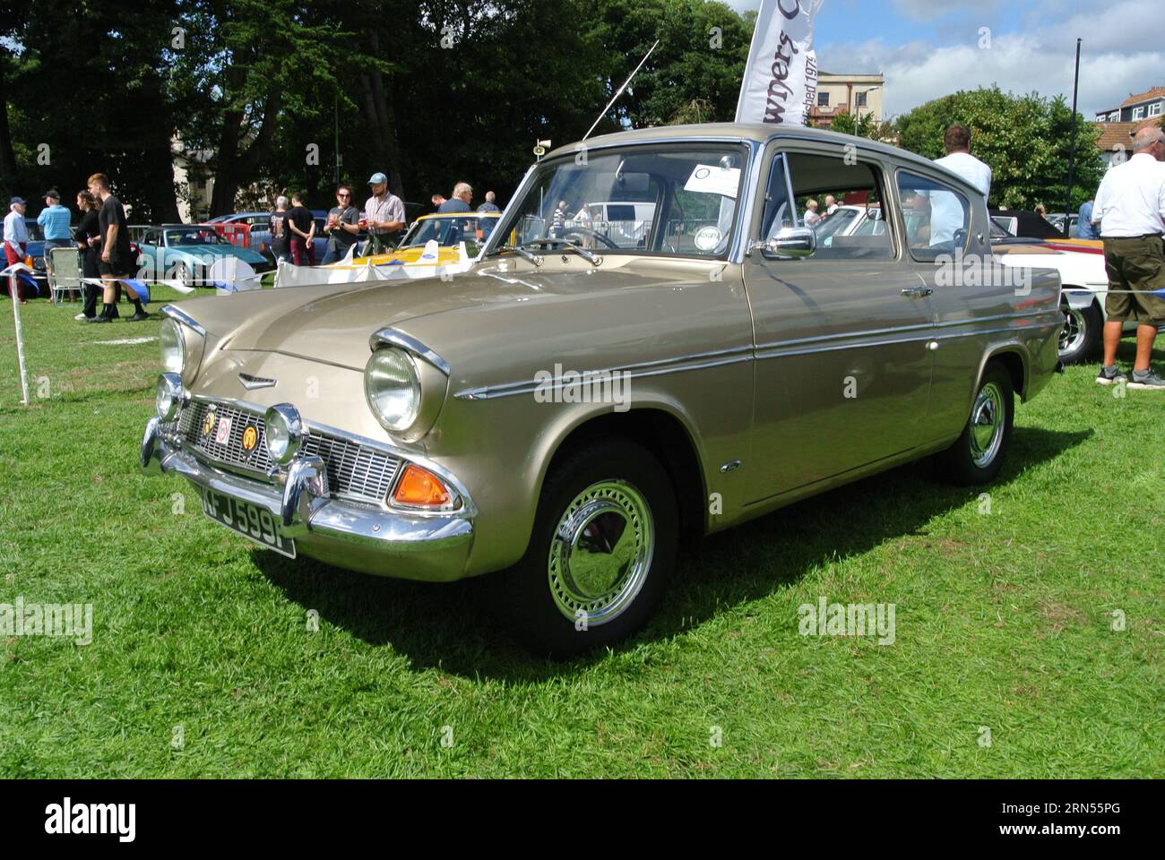 A 1967 Ford Anglia parked on display at the English Riviera classic car ...