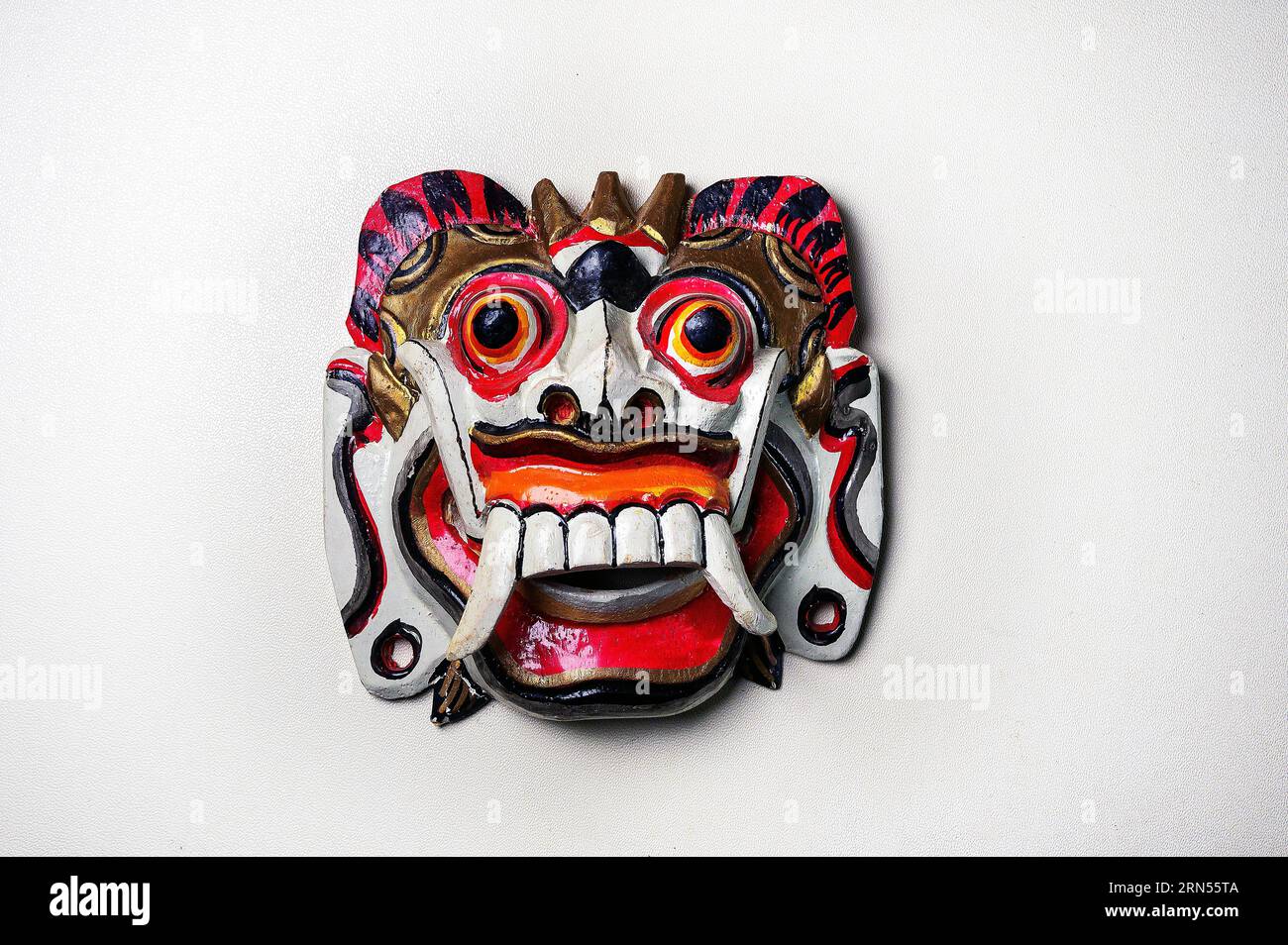 Balinese mythological wooden mask, souvenir, Bali Indonesia Stock Photo ...