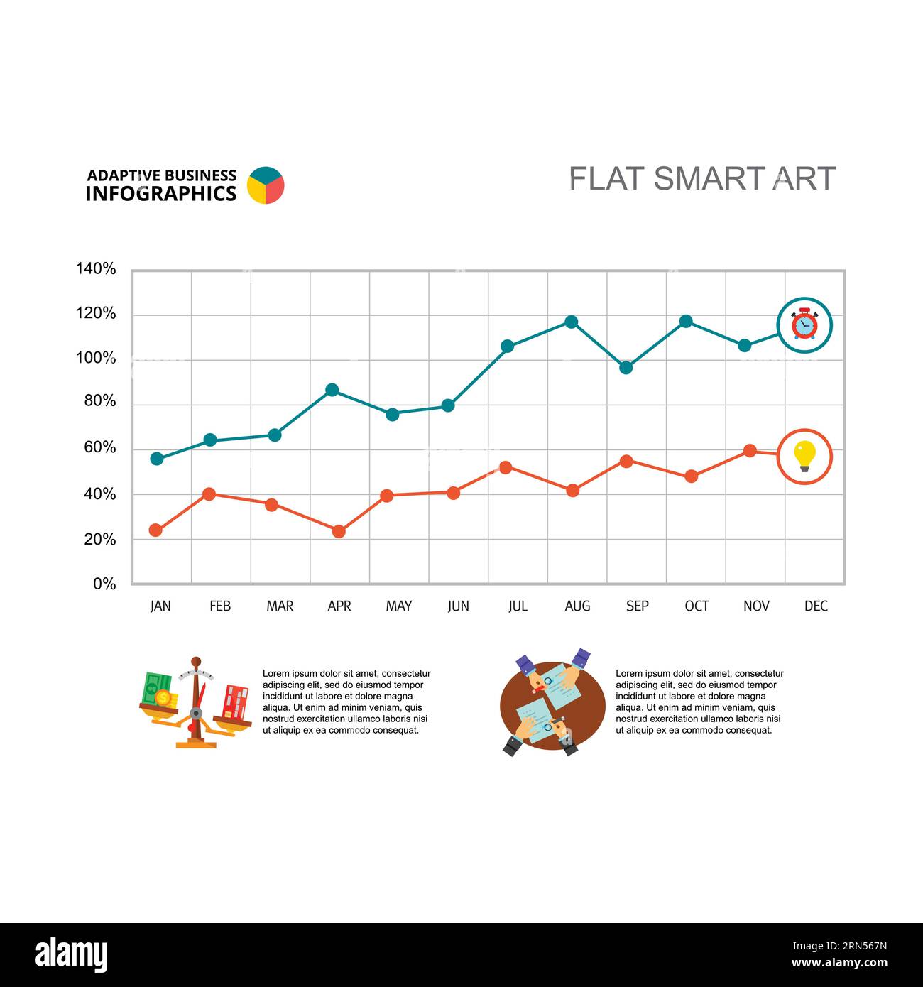 Growing graph with time and idea vector illustration Stock Vector Image ...