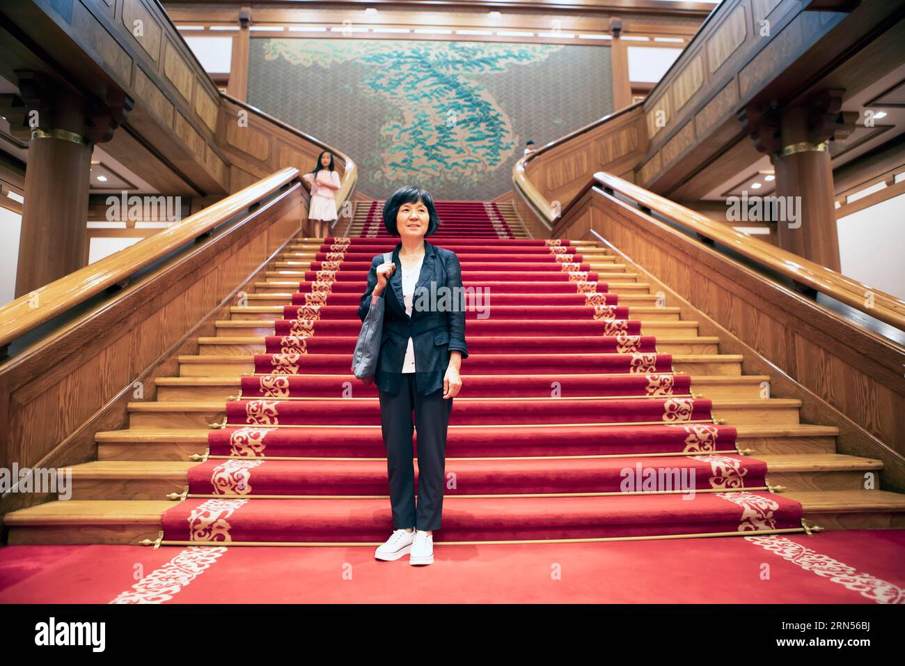 Red Staircase in the Blue House or Cheongwadae, Seat of the President ...