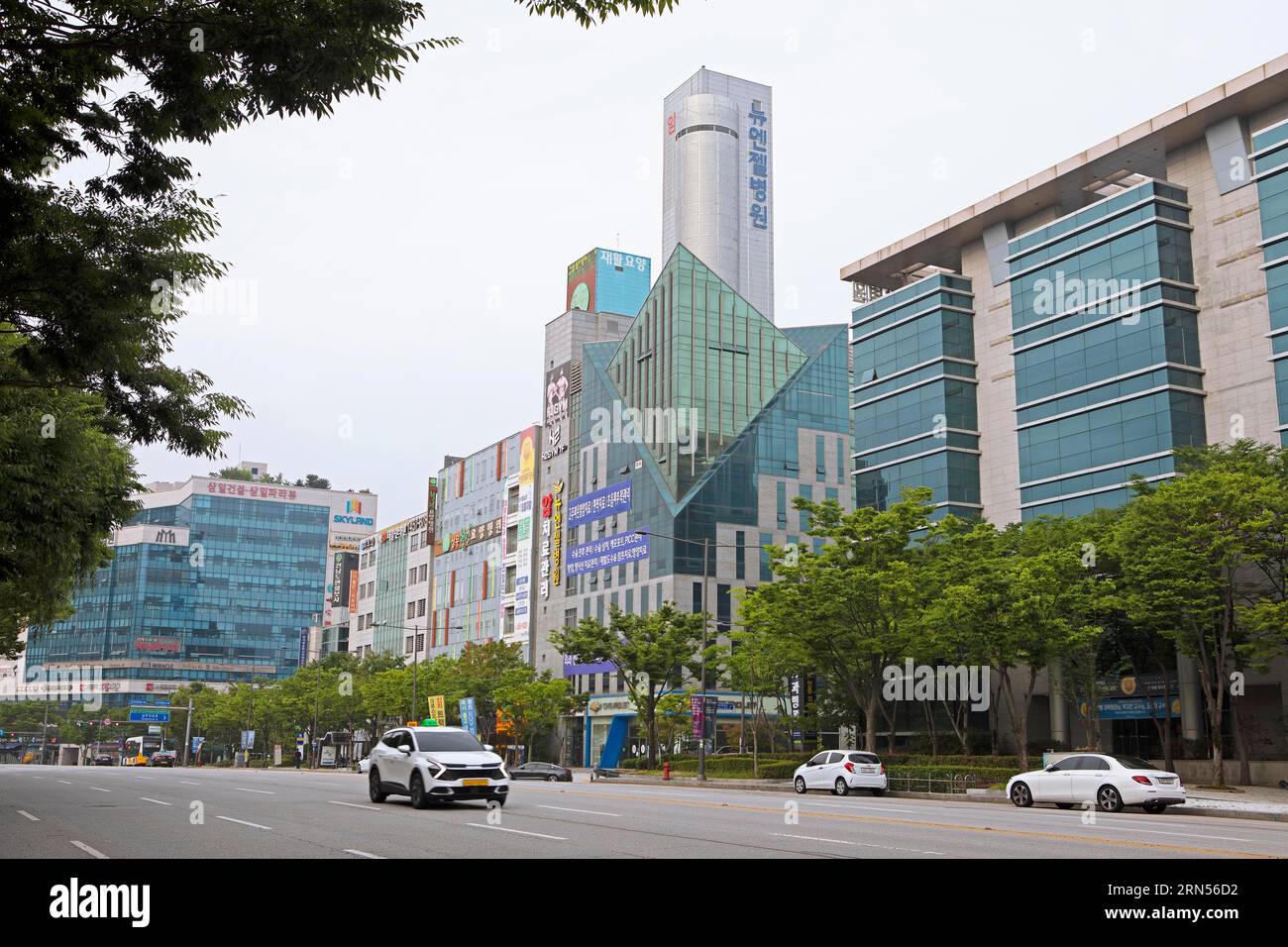 Street between high-rise buildings, Gwangju, Jeollanam-do Province ...