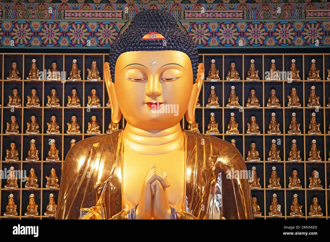 Golden Buddha Statue in the Temple, May 18th Memorial Park, Gwangju ...