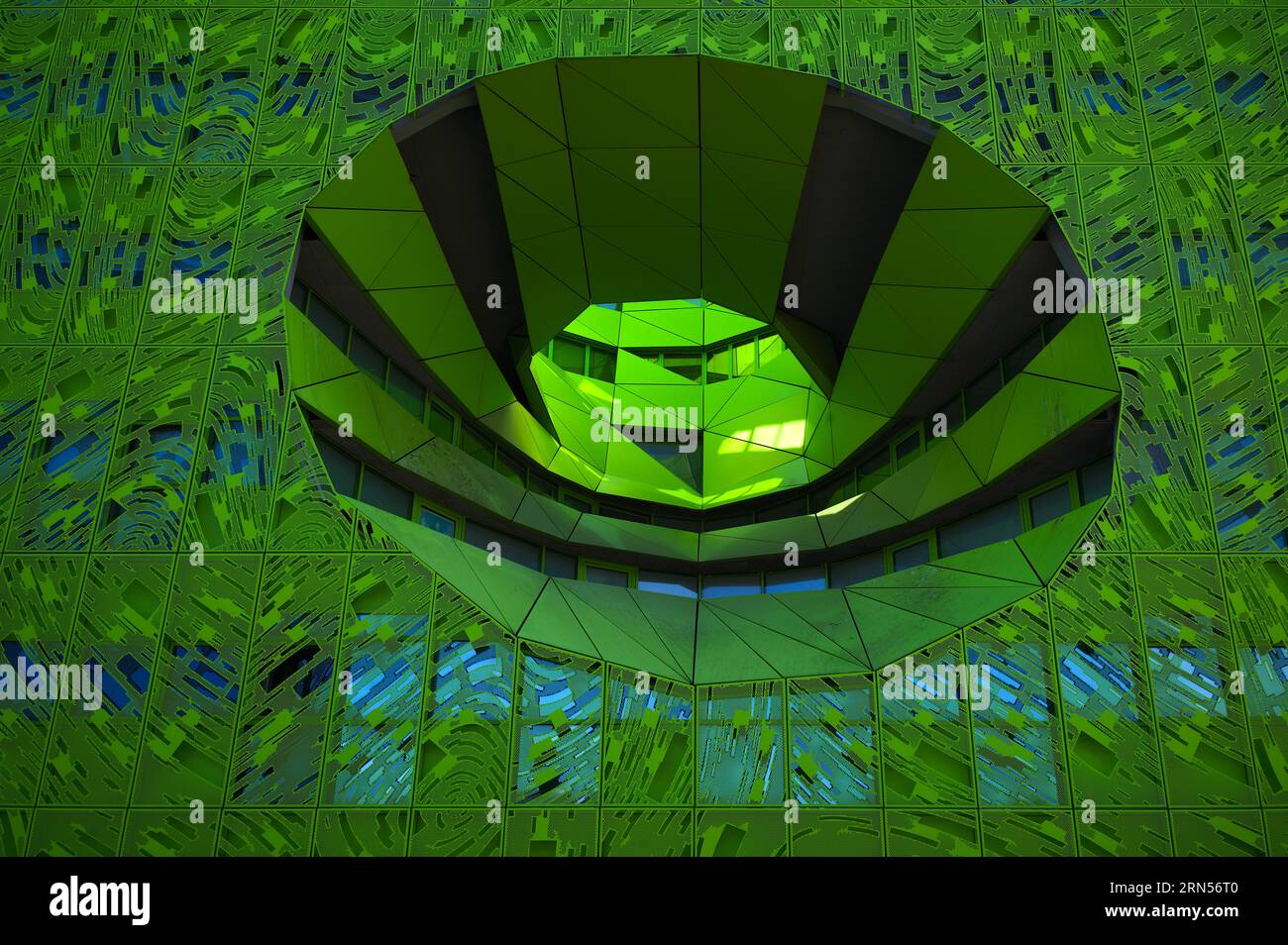 Le Cube Verte, green cube, headquarters of the TV channel euronews ...