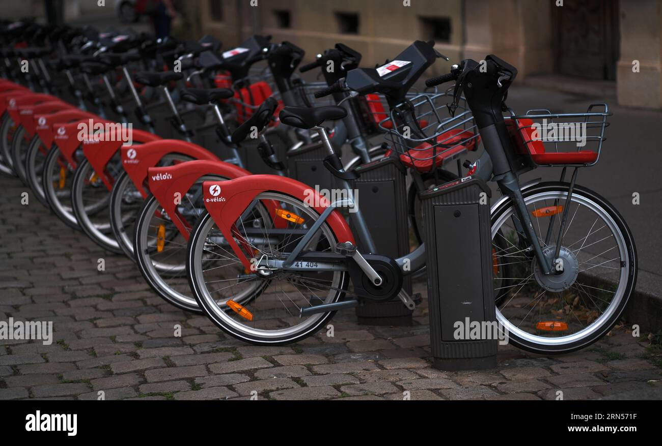 Red rental bikes, rental bike, rental bikes, e-bikes of the bike and ...