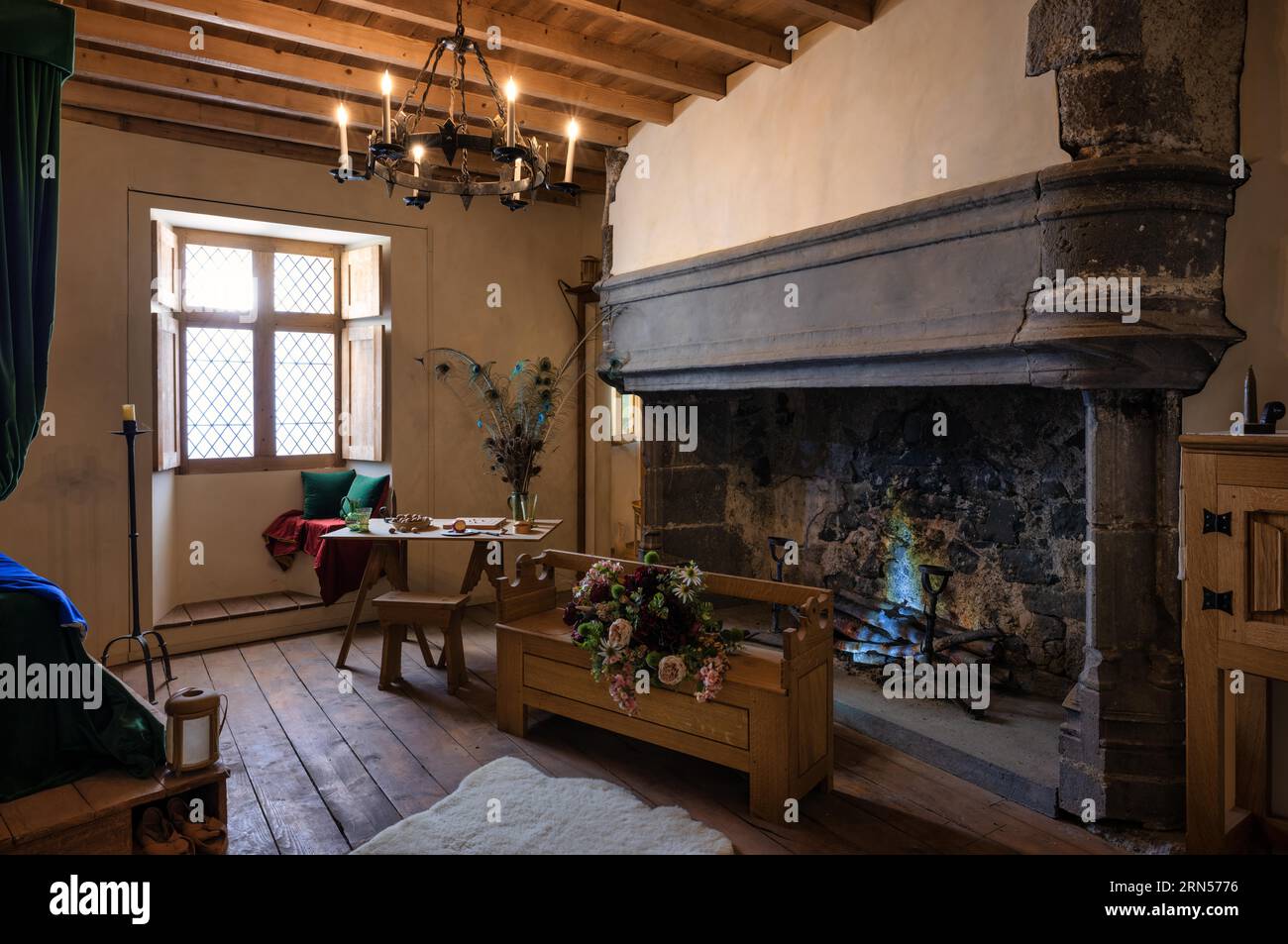 Interior Bedroom, La Chambre de Guyote, de Tournon Castle Murol, Murol ...